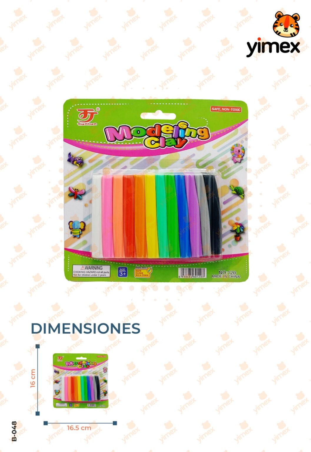 SET PLASTILINA CON 12 COLORES B-048 C17 – YIMEX